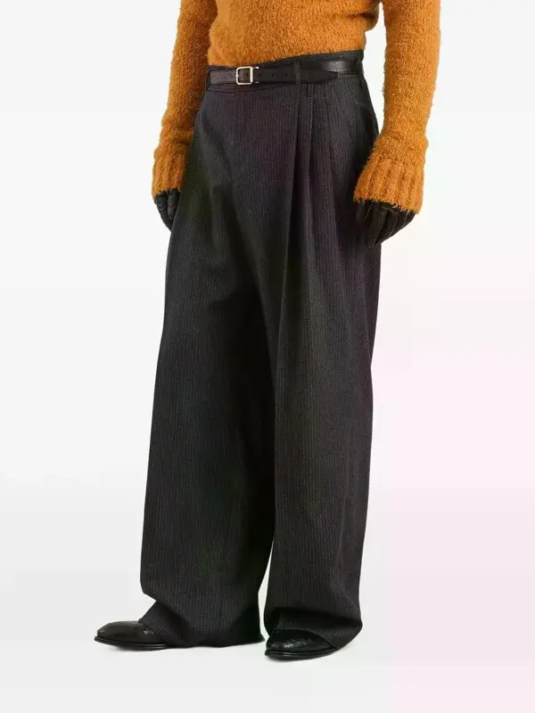 Dolce & Gabbana Mouliné Striped Flannel Trousers