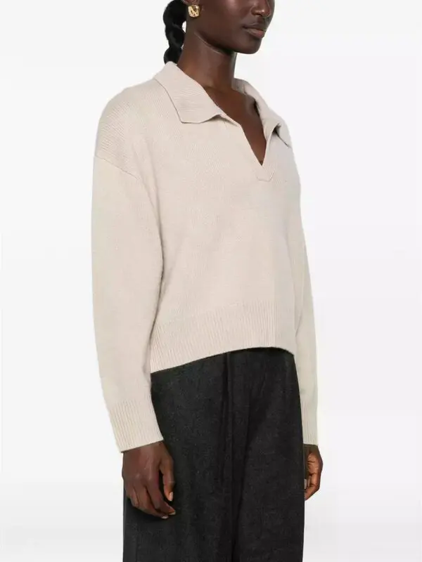 Soft Goat Relaxed-fit Polo Sweater - Neutrals