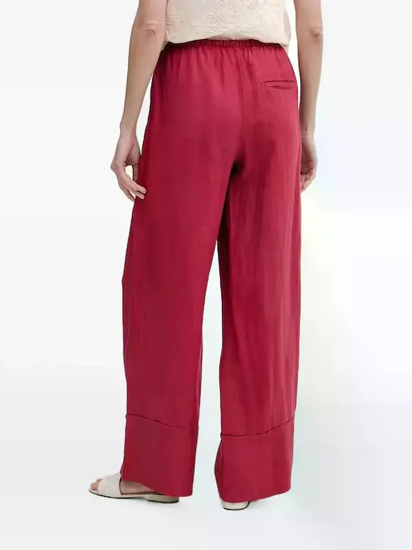 BENETTON Drawstring-waist Linen Trousers