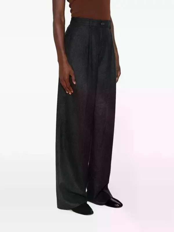 Soft Goat Pleated Wide-leg Trousers