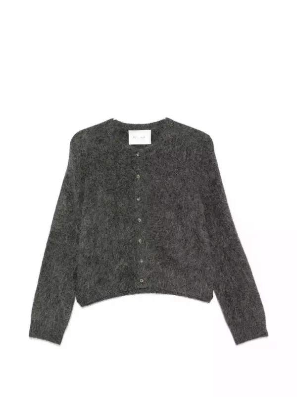 Soft Goat Brushed-knit Alpaca Cardigan - Grey
