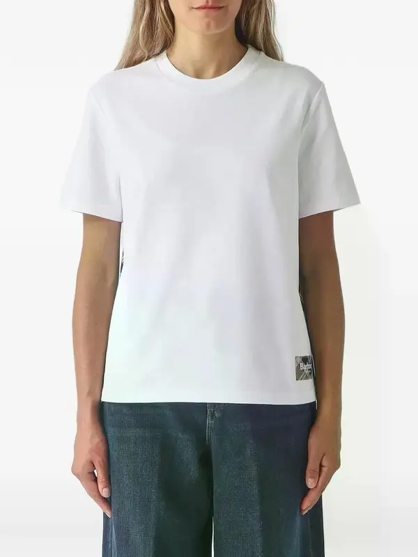 Barbour Tartan-panel Logo-patch T-shirt - White