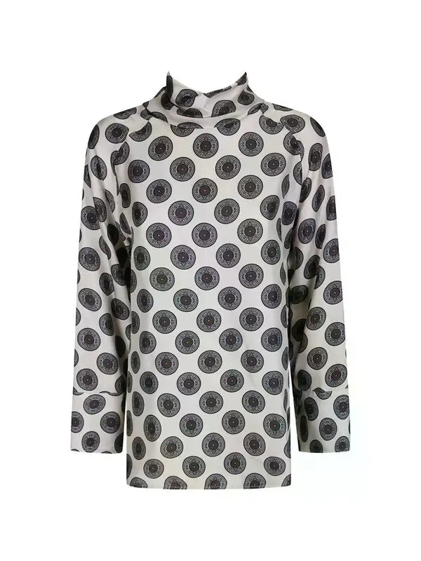 Alberto Biani Geometric-print Silk Shirt