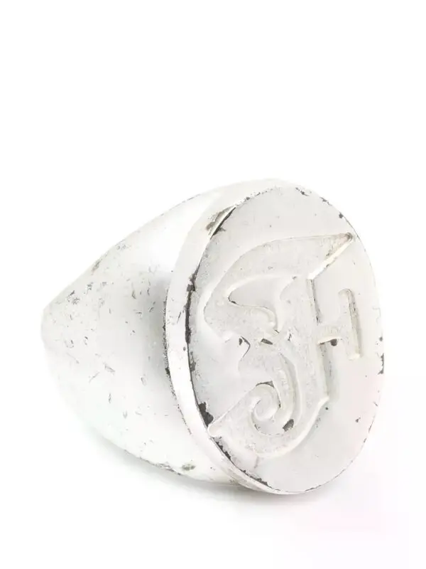 Gianfranco Ferre 2000s Logo-engraved Signet Ring - Silver
