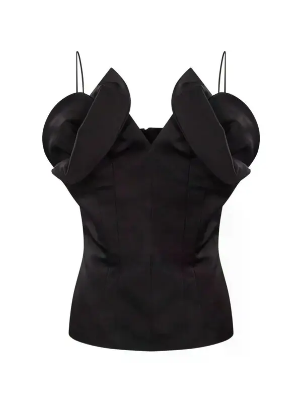 Magda Butrym Ruffled Spaghetti-strap Top - Black