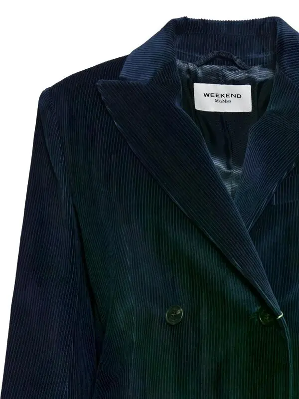 Max Mara Double-breasted Corduroy Blazer - Blue