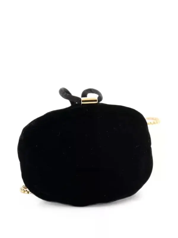 Prada Triangle Logo Drawstring Pouch Velvet Mini Bucket Bag