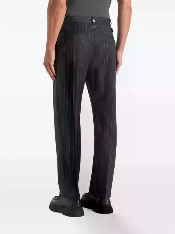 Manière De Voir Joseph In Dark Regular Fit Pinstripe Wool-blend Trousers - Grey