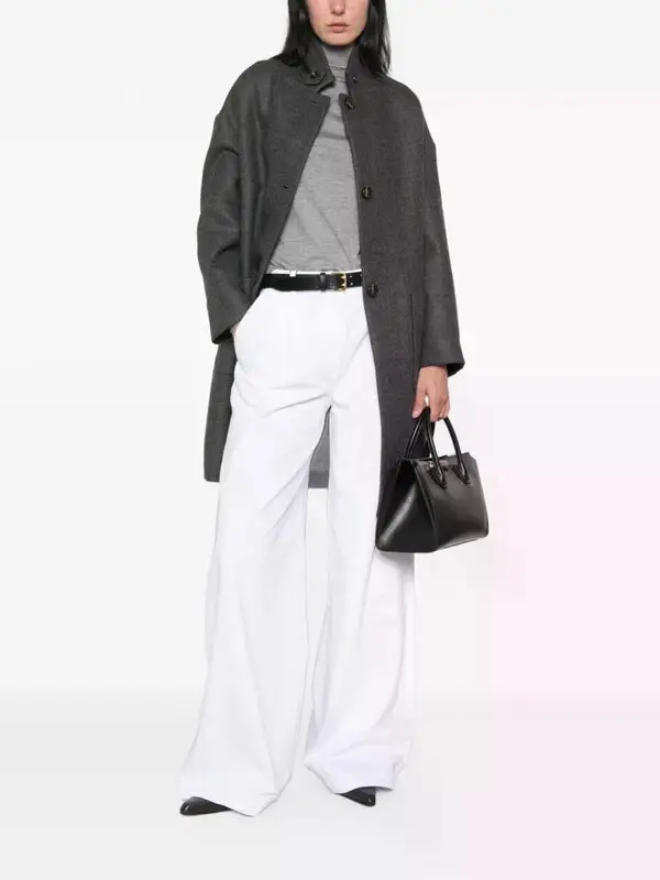 19.61 MILANO Button-up Funnel-neck Coat - Grey