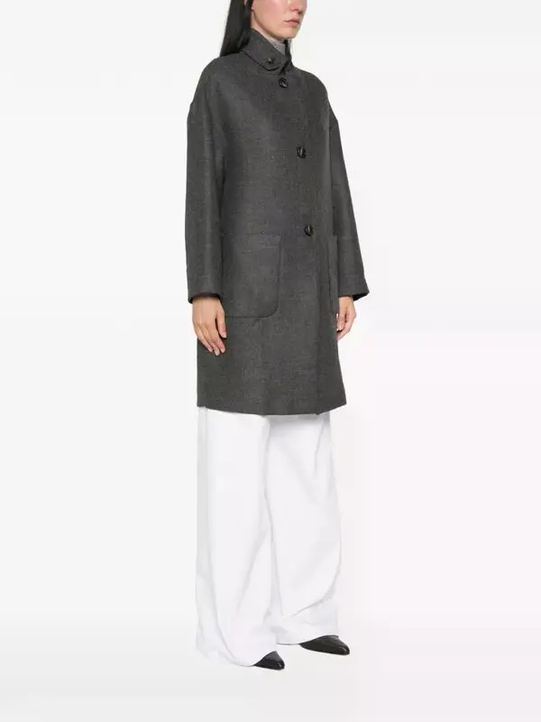 19.61 MILANO Button-up Funnel-neck Coat