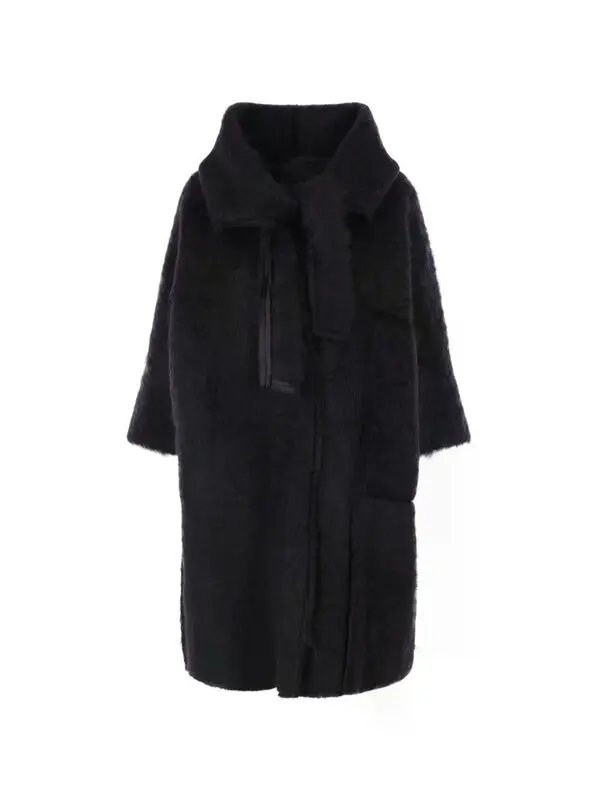 DANIELA GREGIS Removable-scarf Crew-neck Coat