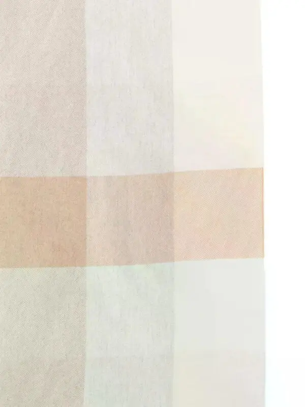LARDINI Check-pattern Fringed Scarf