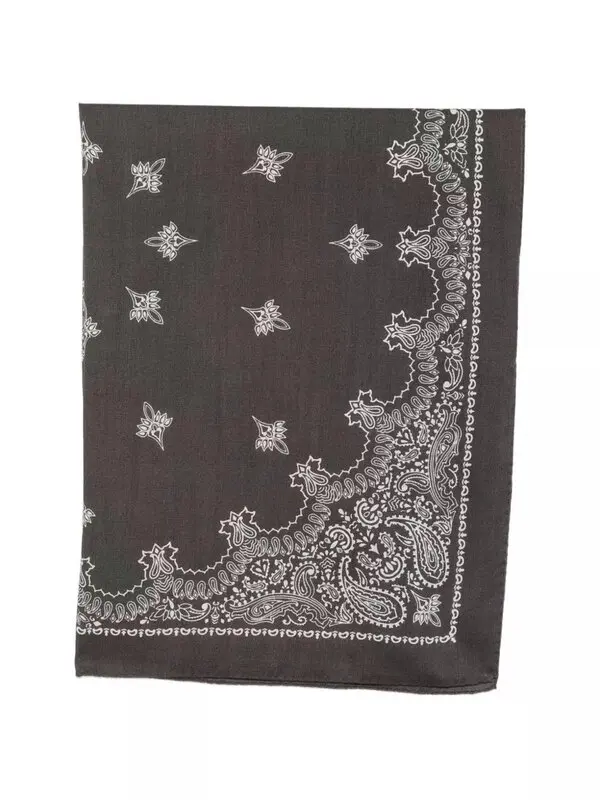 Destin Paisley-print Bandana Scarf - Grey