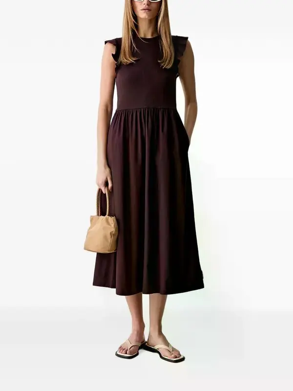 Marc O'polo Ruffled Ribbed-knit Midi Dress