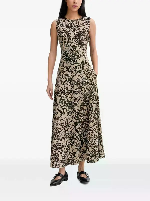 Marc O'polo Floral-print Sleeveless Maxi Dress - Neutrals