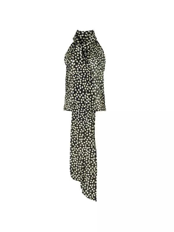 FRANCOISE PINTON - PARIS Polka Dot-print Halterneck Top