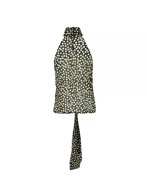 FRANCOISE PINTON - PARIS Polka Dot-print Halterneck Top