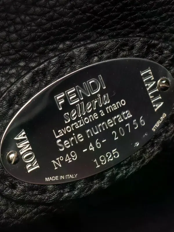 Fendi 2010s Peekaboo Selleria Satchel Bag - Black