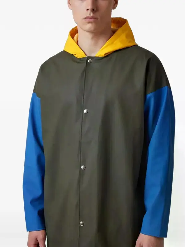 Comme Des Garçons Colour-block Hooded Coat