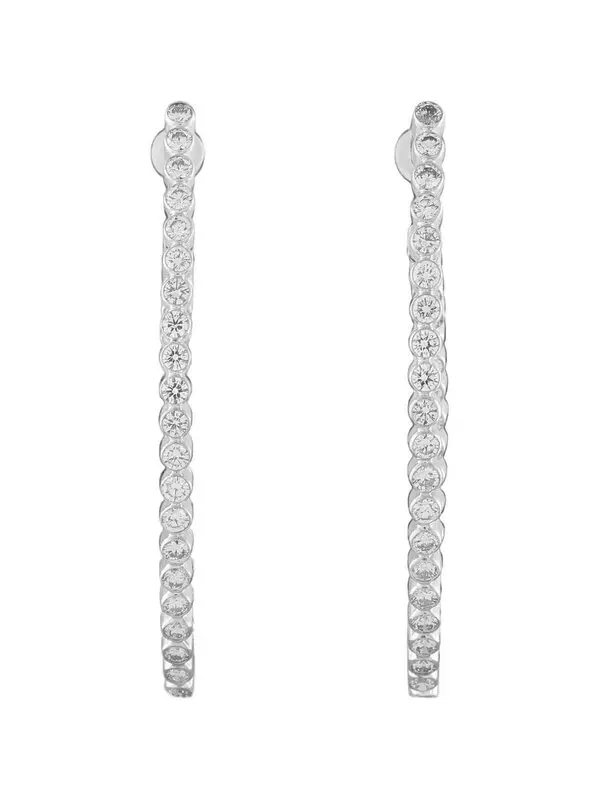 LB EXCLUSIVE Diamond Hoop Earrings - Silver