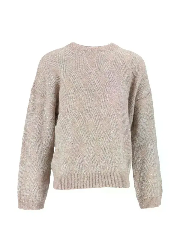 Peserico Sequin-embellished Cable-knit Sweater - Neutrals