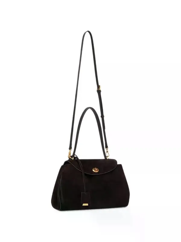 POTAMY Twist-lock Suede Shoulder Bag