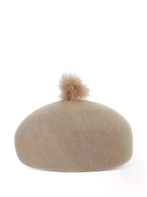 ALEXIA ALVAREZ DE TOLEDO Pom-pom-detail Beret - Neutrals
