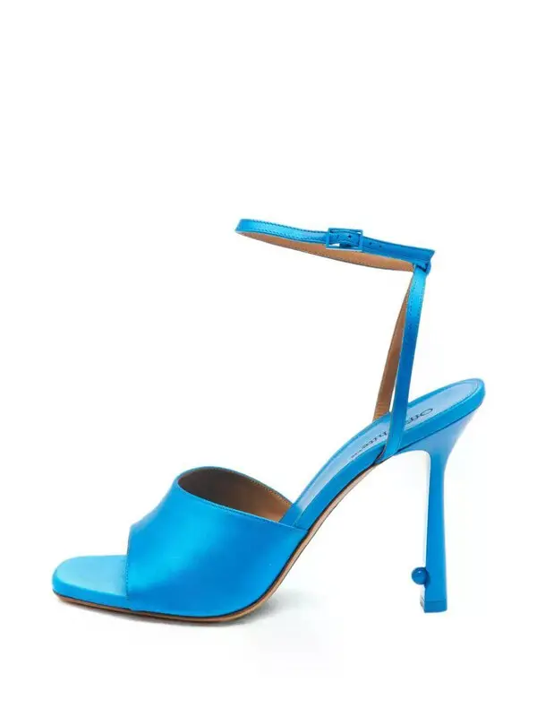 Off-White Lollipop Ankle Strap Heeled Sandals
