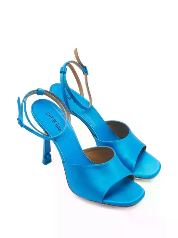 Off-White Lollipop Ankle Strap Heeled Sandals
