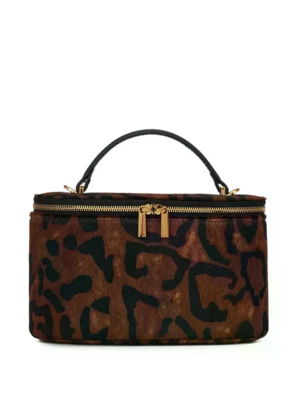POTAMY Leopard-print Calf Hair Mini Bag - Brown