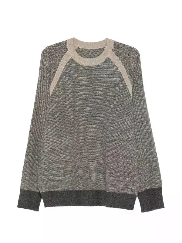 ZIGGY CHEN Raglan-sleeve Button-slit Sweater - Grey