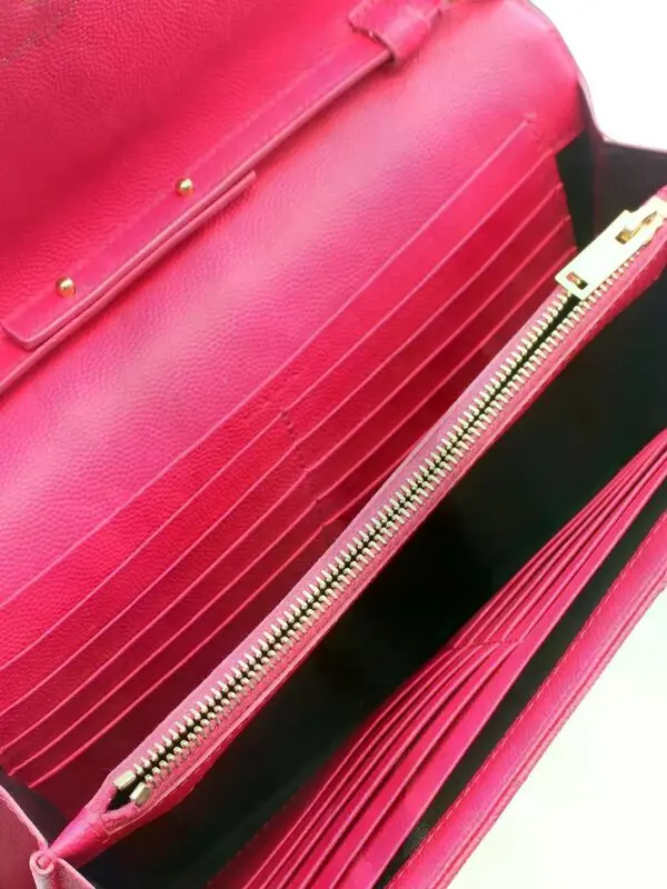 Saint Laurent 2000s Cassandra Chain Wallet - Pink