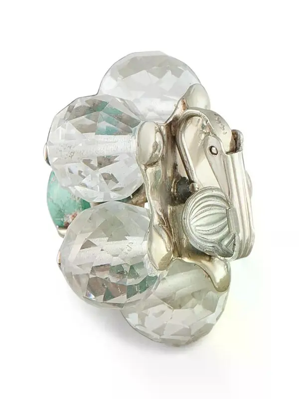 LB EXCLUSIVE Turquoise And Rock Crystal Clip-on Earrings