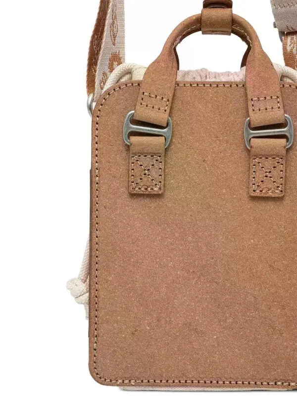 DOUGHNUT Macaroon Tiny Bucket Buckle-detail Logo-print Mini Messenger Bag - Brown