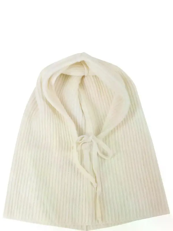 Federica Tosi Ribbed-knit Balaclava Hat - Neutrals