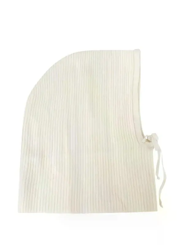 Federica Tosi Ribbed-knit Balaclava Hat - Neutrals