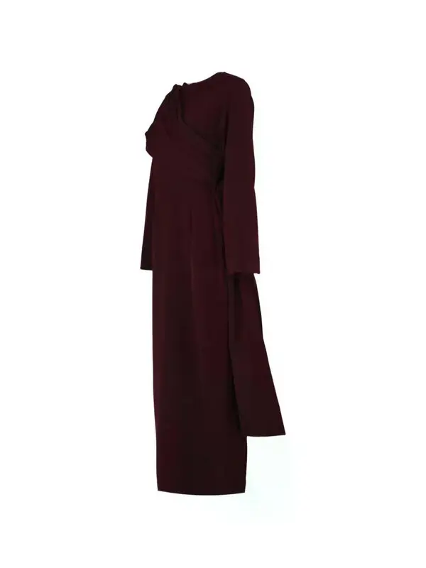 LOODYANA Pleated Wrap-around Maxi Dress