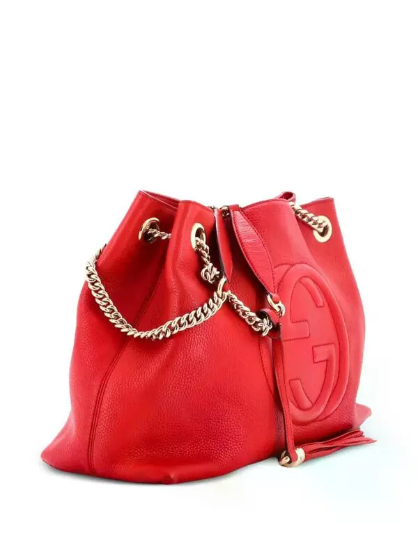 Gucci Soho Chain Strap Leather Medium Shoulder Bag - Red
