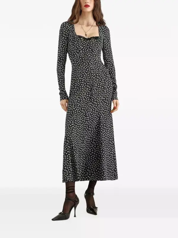 Dolce & Gabbana Leaf-print Charmeuse Dress