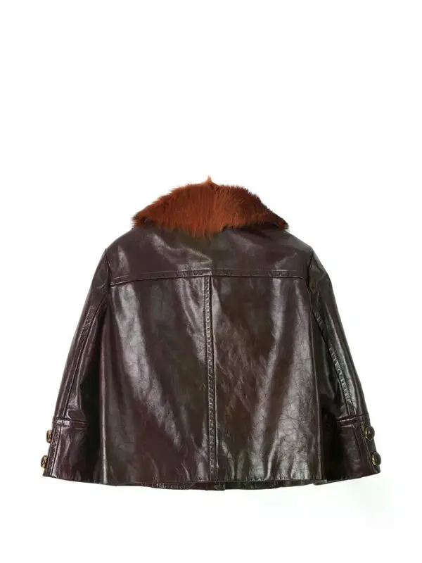 Chloé Fur-collar Cropped Leather Jacket