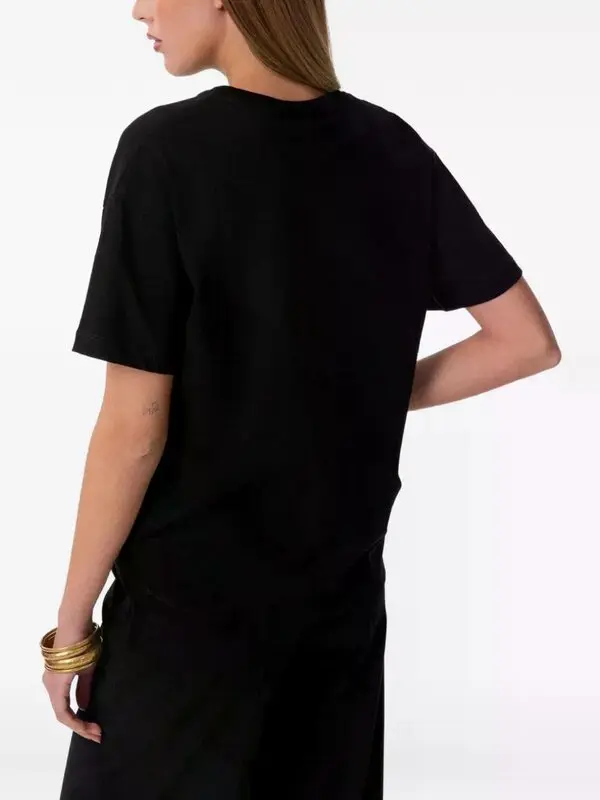 GAELLE PARIS Lace-logo T-shirt