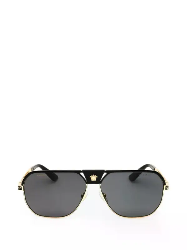 Versace Medusa-embellishment Geometric-frame Sunglasses