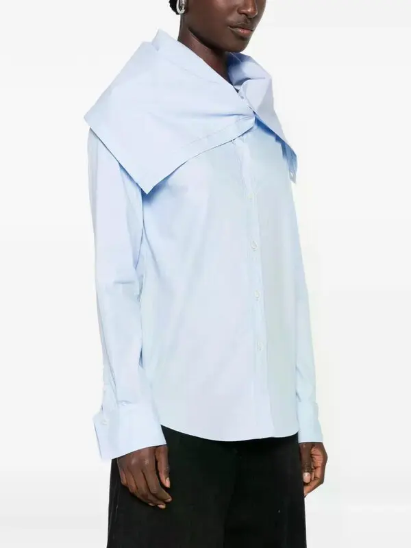 7 For All Mankind Off-shoulder Poplin Shirt