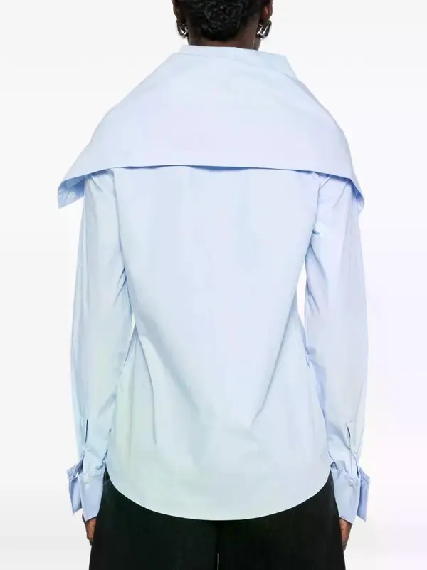 7 For All Mankind Off-shoulder Poplin Shirt