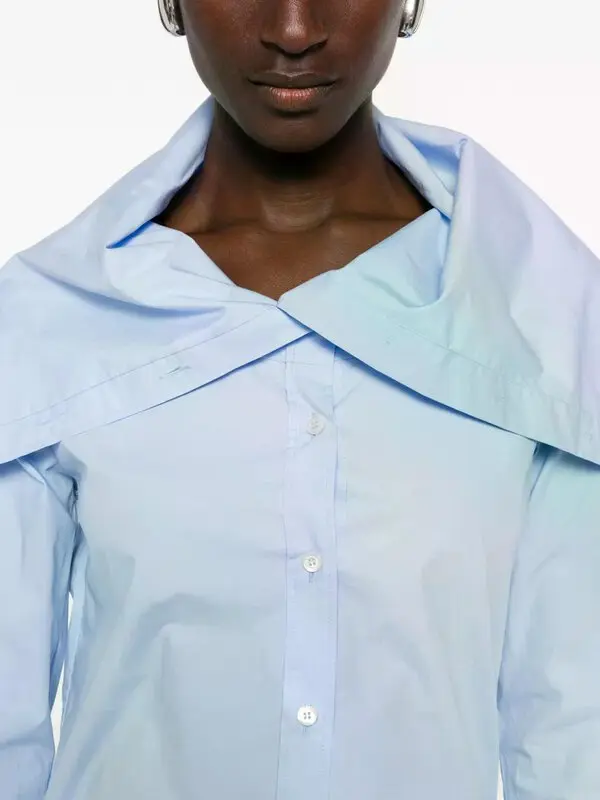 7 For All Mankind Off-shoulder Poplin Shirt
