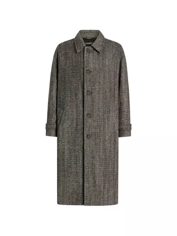 Dolce & Gabbana Single-breasted Wool-blend Chevron Coat