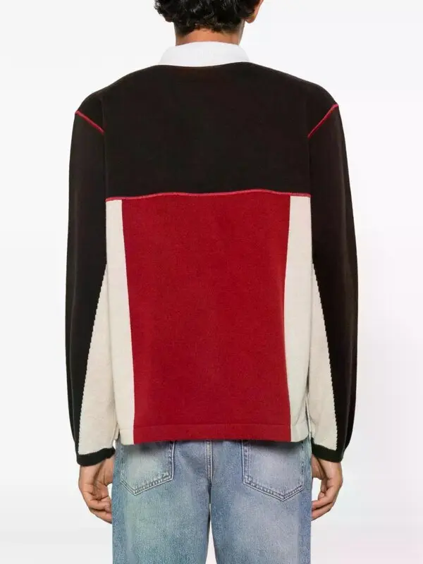 Guest In Residence Colour-block Long-sleeve Polo Shirt