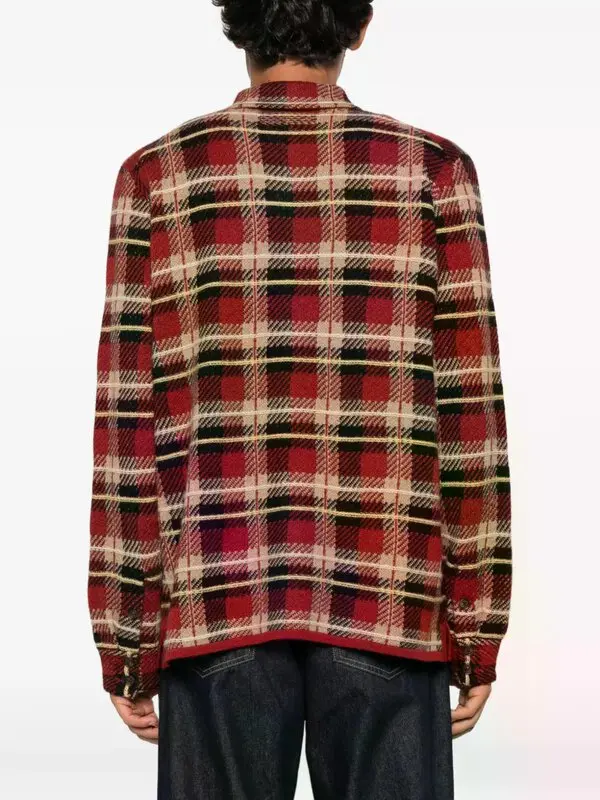 Guest In Residence Check-pattern Button-up Polo Shirt