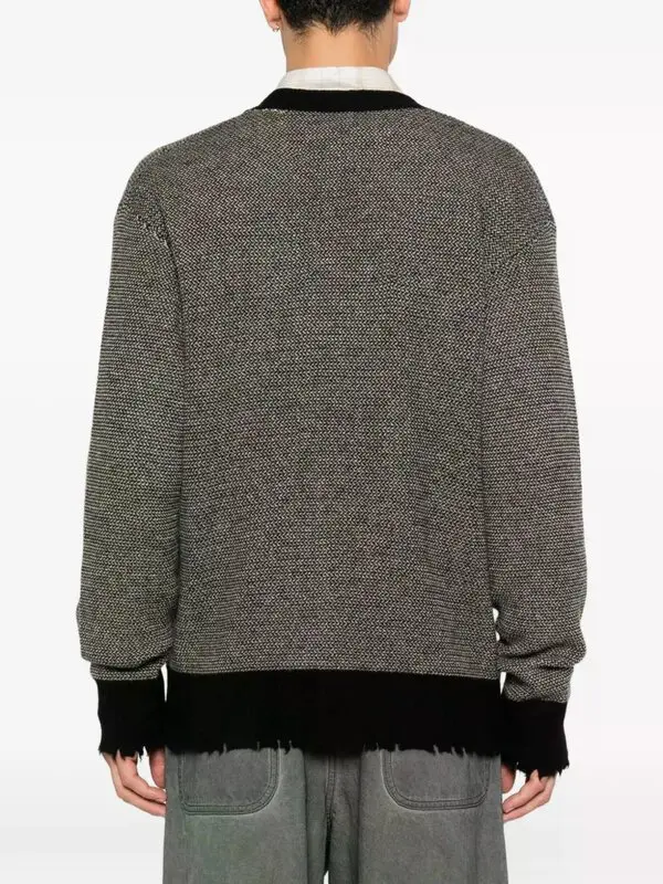 ZIGGY CHEN Distressed-effect Knitted Cardigan