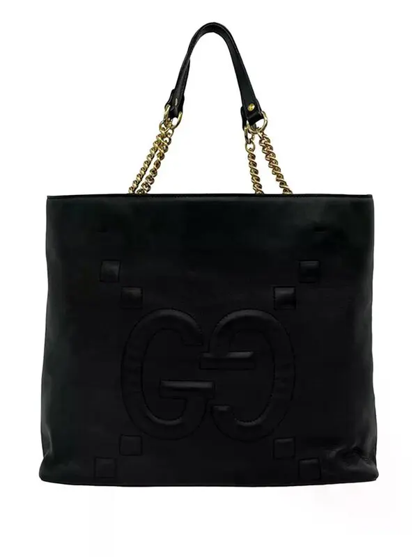 Gucci 2016-2026 Gg Embossed Calfskin Apollo Tote Bag - Black